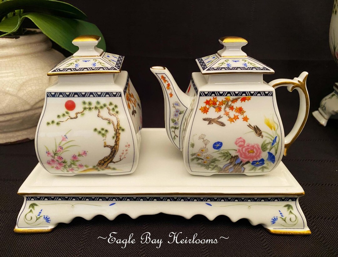 CREAMER+SUGAR on Stand-birds & Flowers of the Orient by Franklin Mint ...