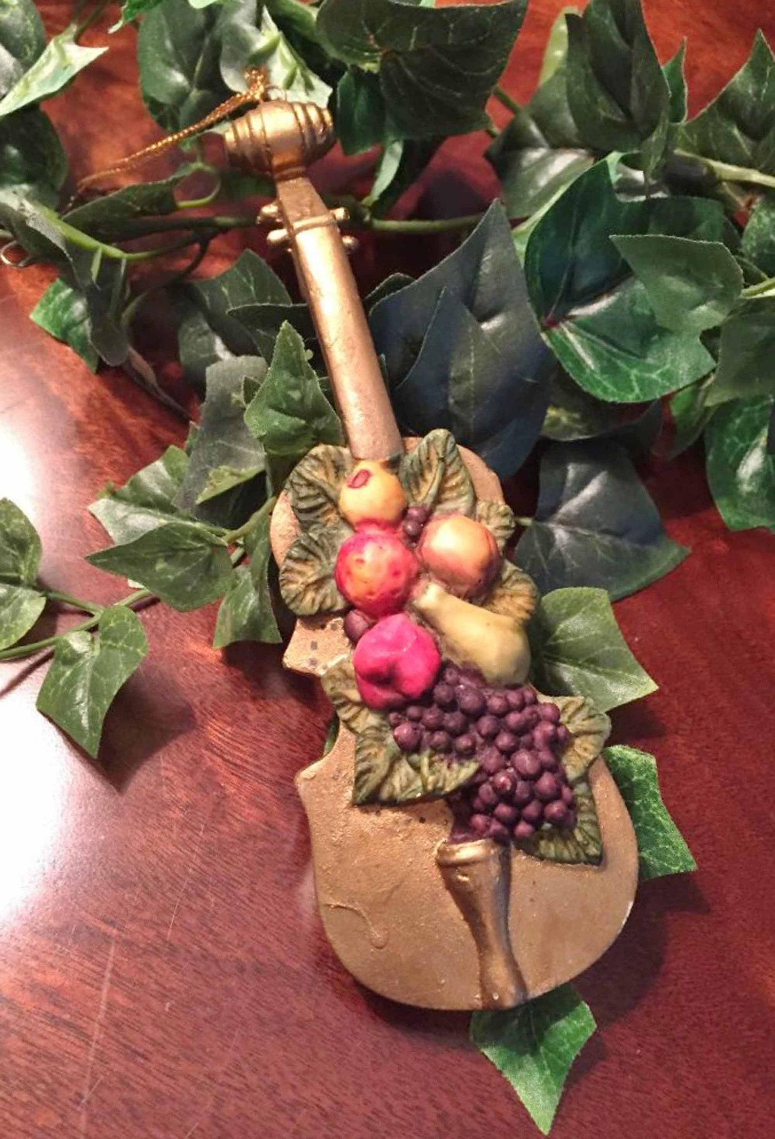 Baroque Style Christmas Tree Ornament Cello with Fruit | Etsy