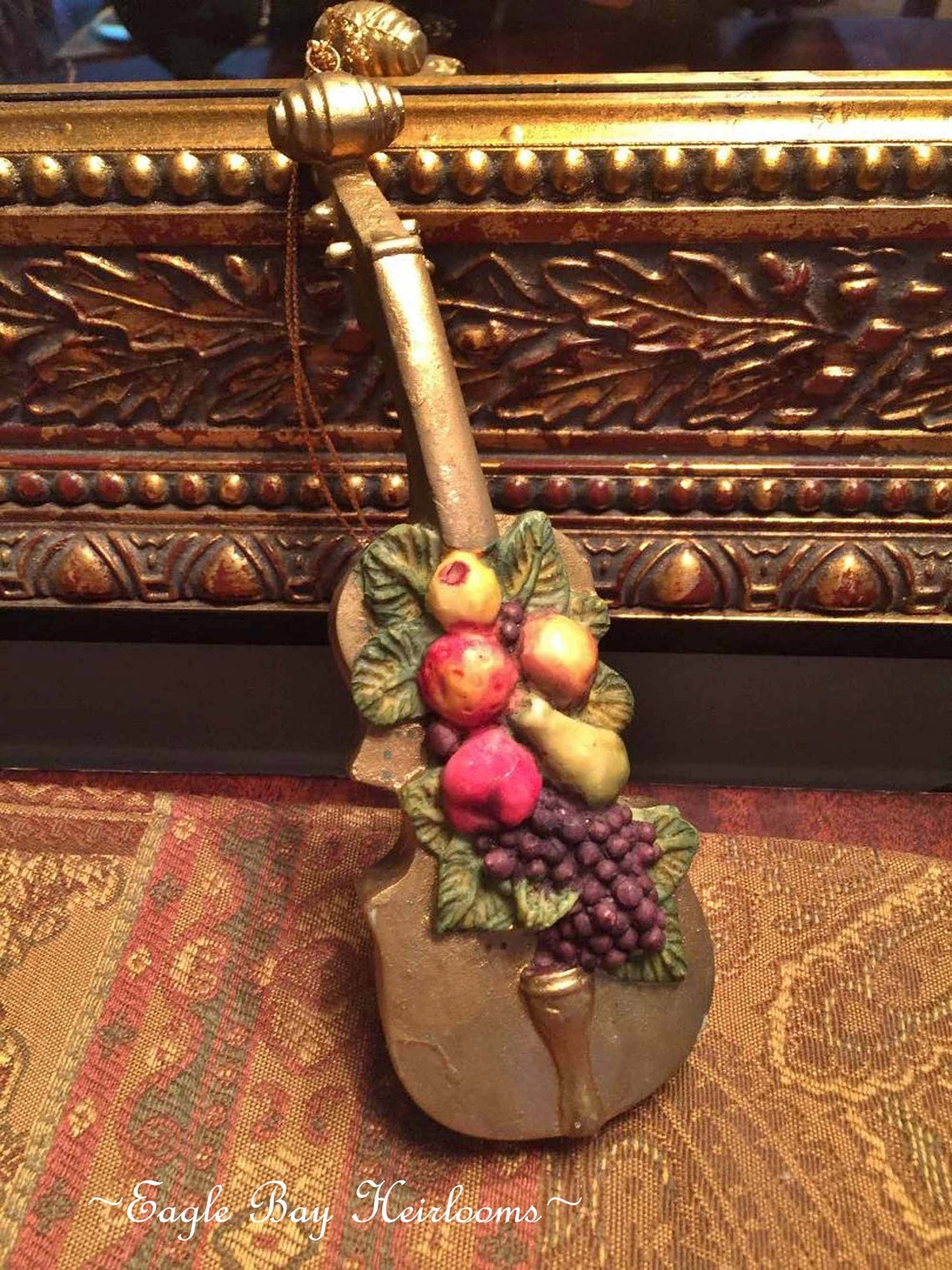 Baroque Style Christmas Tree Ornament Cello with Fruit | Etsy