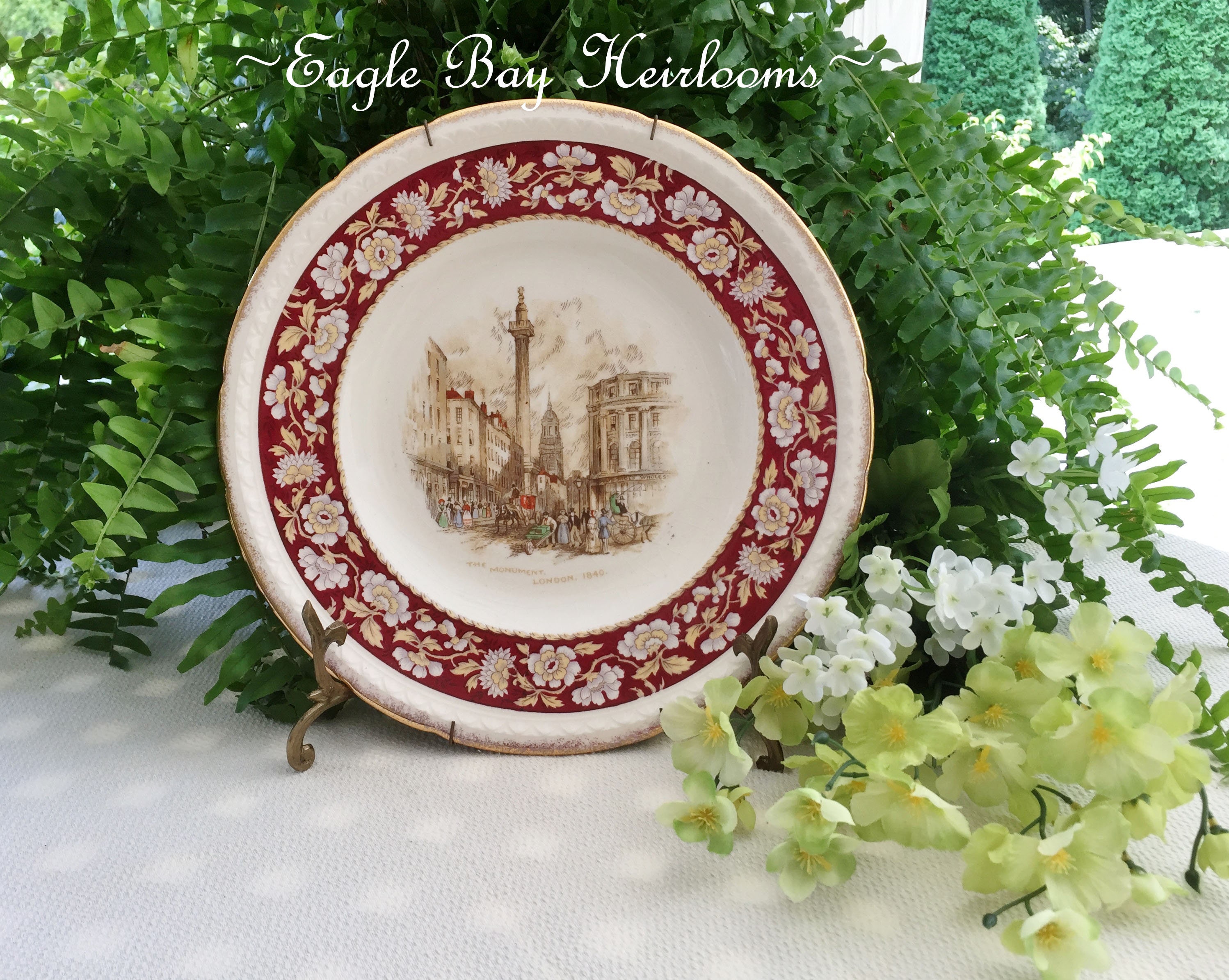 English Scenic Plate London Monument Swinnertons Majestic - Etsy