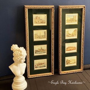 Mid-century, Turner Wall Art, A Pair, Gilt Framed, Green Matted, London ...