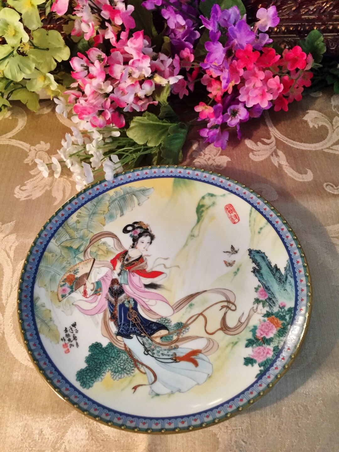 Chinese, Imperial Jingdezhen Plate, Beauties of Red Mansion, 1st Plate ...