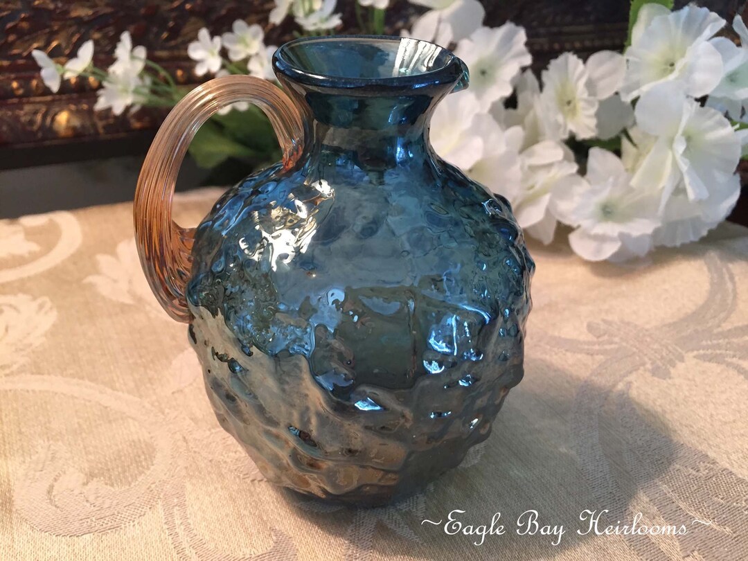 Pilgrim Art Glass Rock Crystal Nugate Pattern Pitcher - Etsy