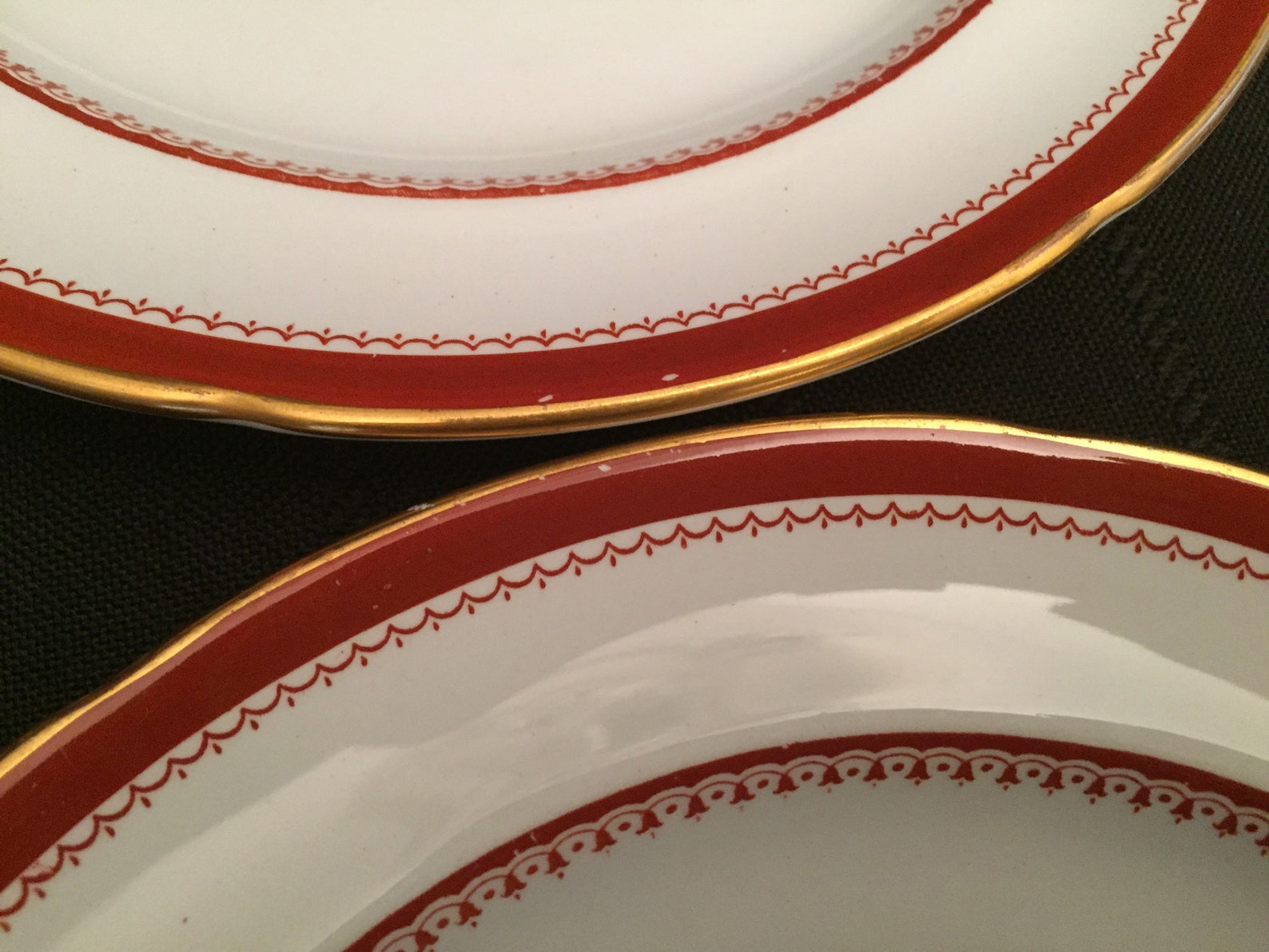 Set 4/ Copeland Spode Newburyport Red Gold Trim SALAD - Etsy