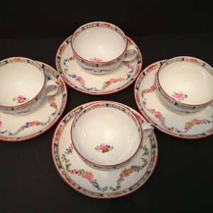 Set/4 Teacups & Saucers, Antique Mintons "minton Rose" Pattern A4807 ...
