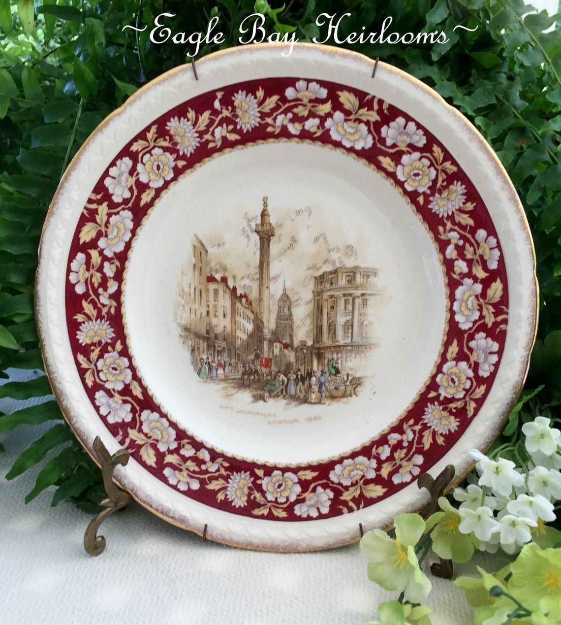 English Scenic Plate London Monument Swinnertons Majestic - Etsy