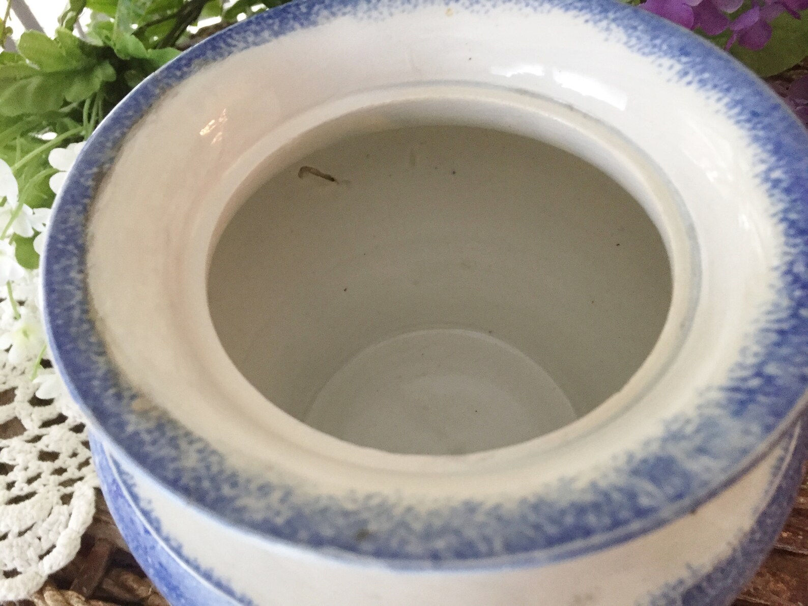 TEAPOT, 1840's, RARE, Antique Staffordshire, Blue Spongeware ...