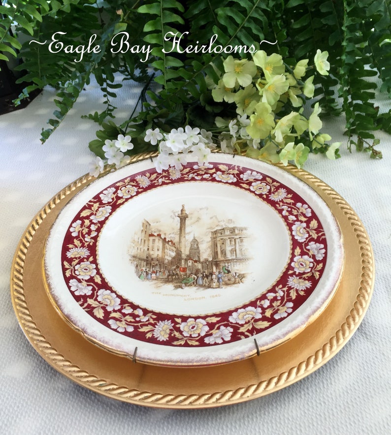 English Scenic Plate London Monument Swinnertons Majestic - Etsy