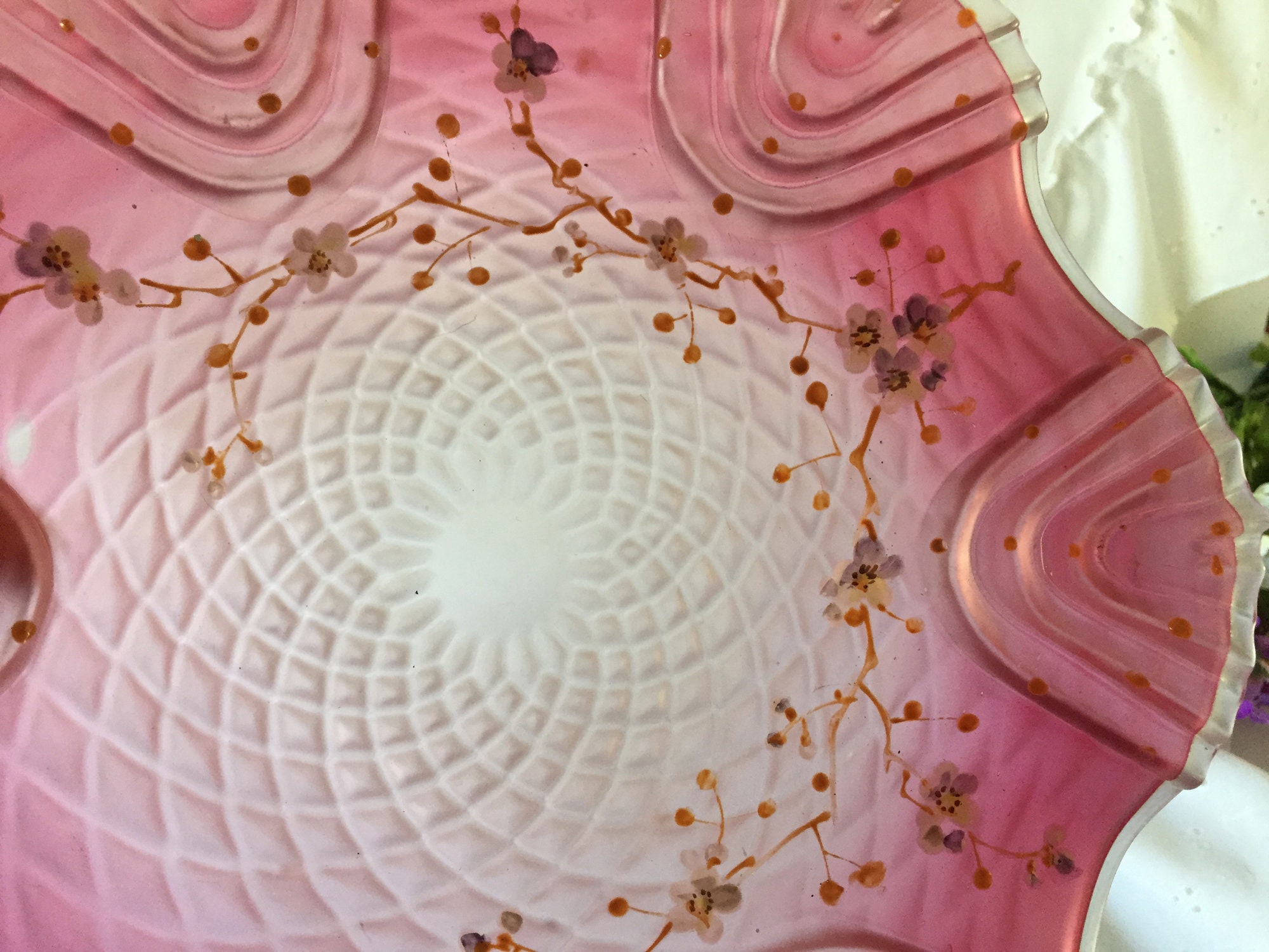 Bohemian Victorian Art Glass Pink Cranberry Satin Glass | Etsy