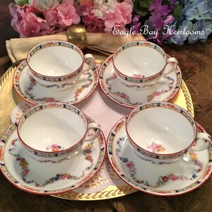 Set/4 Teacups & Saucers, Antique Mintons "minton Rose" Pattern A4807 ...