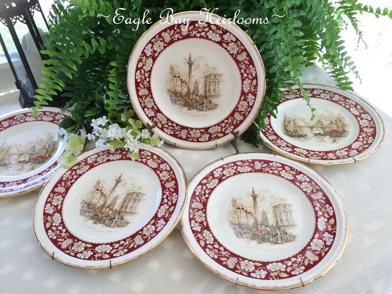 English Scenic Plate London Monument Swinnertons Majestic - Etsy