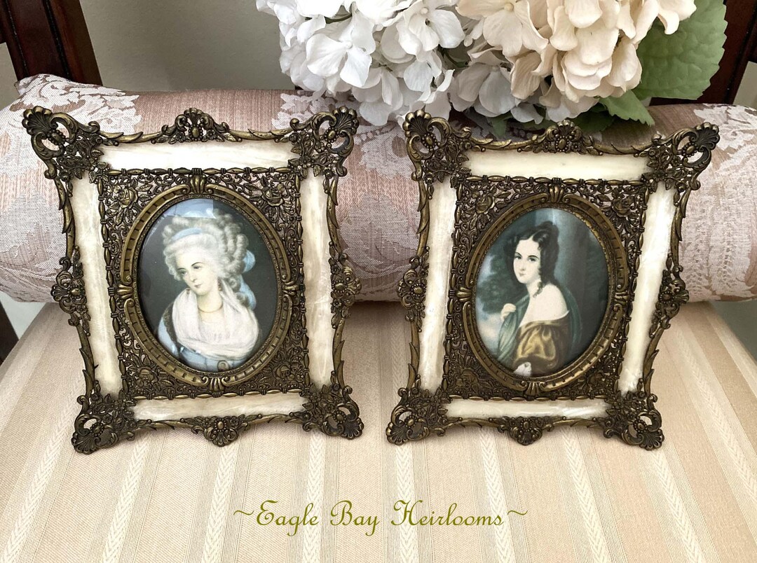 Choice: Portrait Plaques in French Style Ormolu Ornate Filigree Gilded ...