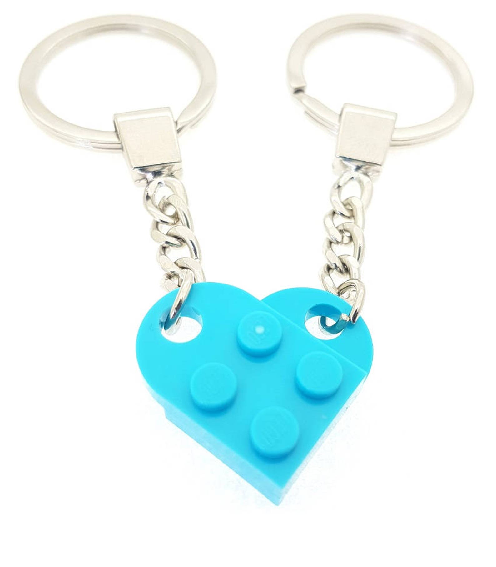 Medium Blue Love Heart Keychain Keyring Valentines Present - Etsy