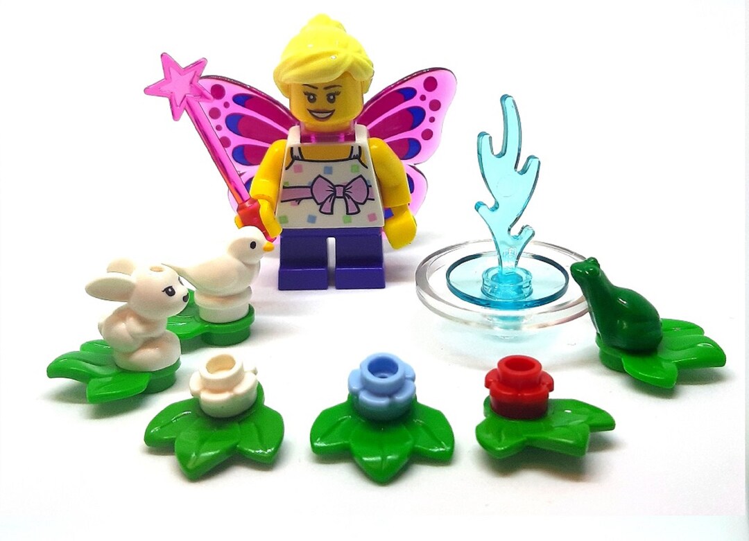 Fairy Minifigure With Wand and Frog Rabbit and Dove Made From - Etsy