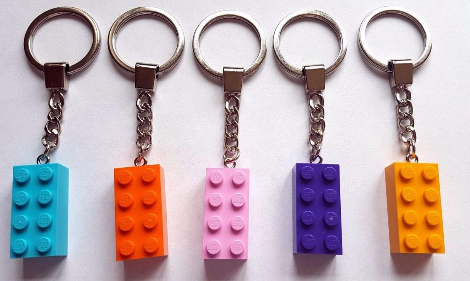 5 X Brick Keychains Keyrings 2x4 Stud Mixed Colours NEW - Etsy UK