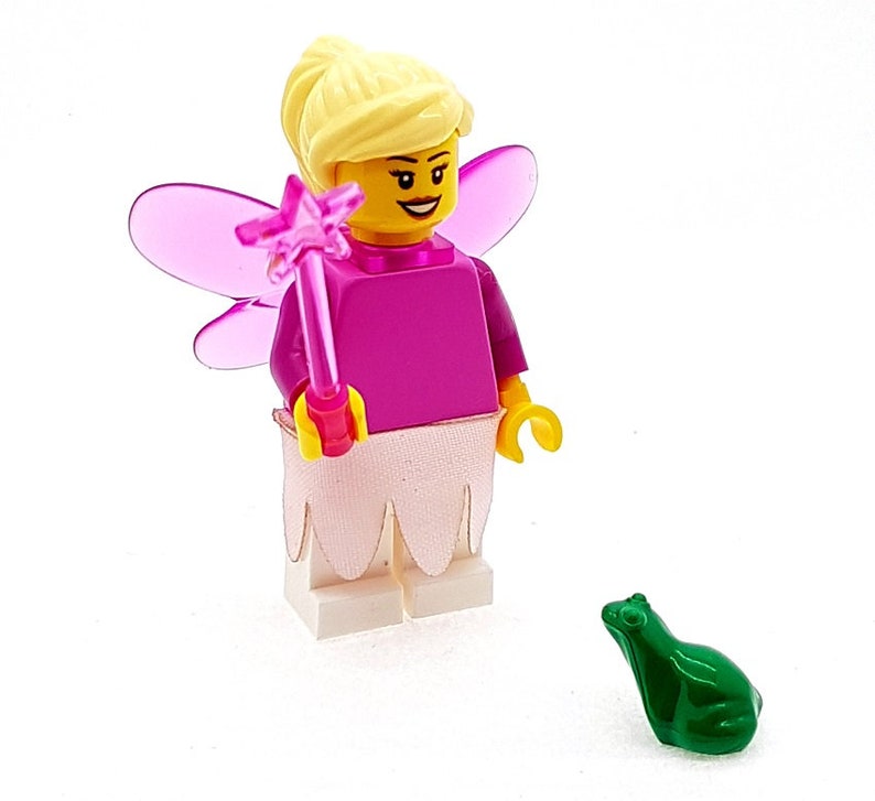 Fairy Minifigure With Wand and Frog Handmade Made From LEGO - Etsy