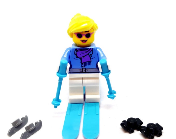 Female Skier Minifigure With Additional Ice & Roller Skates Made From ...