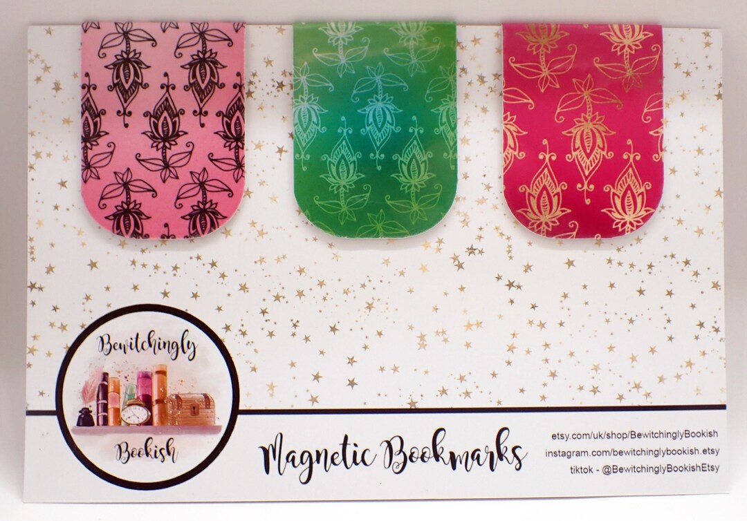 Bollywood Glamour Pack of 3 MAGNETIC Bookmark Fun Gift for Book Lover ...