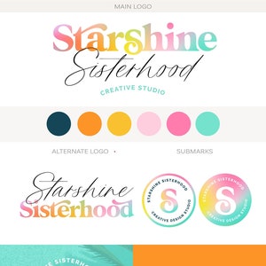 Fun Retro Logo Design, Gradient Texture Logo Branding Kit, Podcast ...