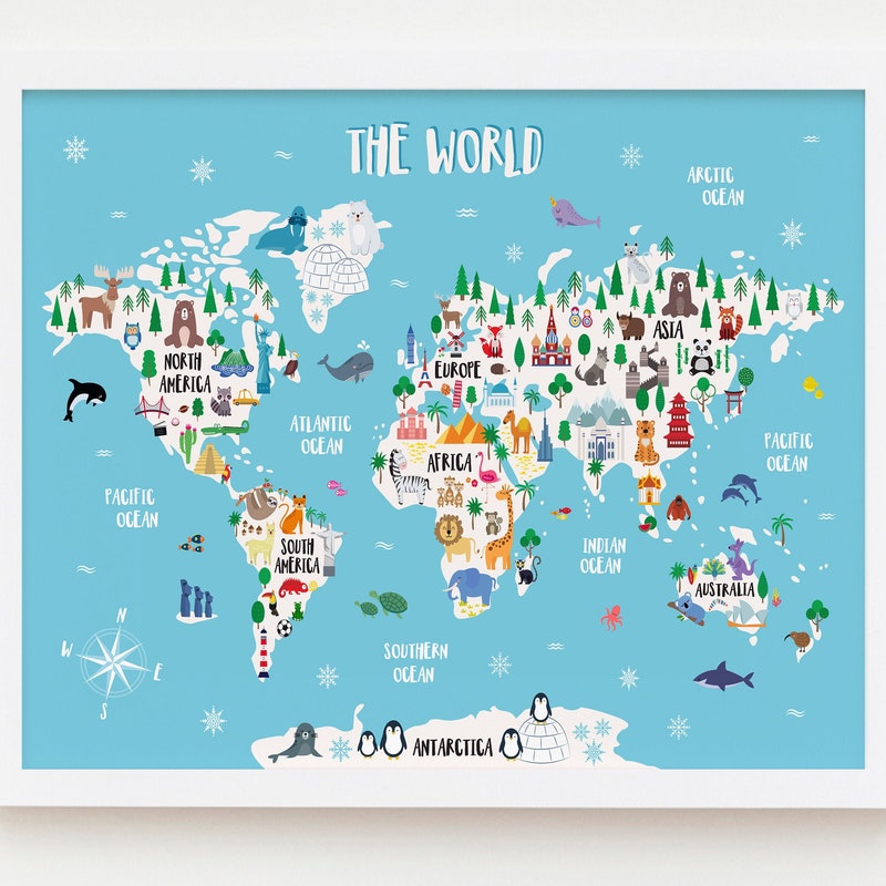 World Map Print - Etsy