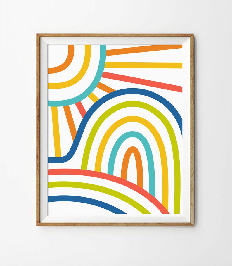 Abstract Landscape Kids Wall Art Colorful Nursery Printable - Etsy