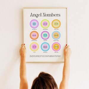 Angel Number Poster, Aura Print Y2K Decor, Spiritual Wall Art ...