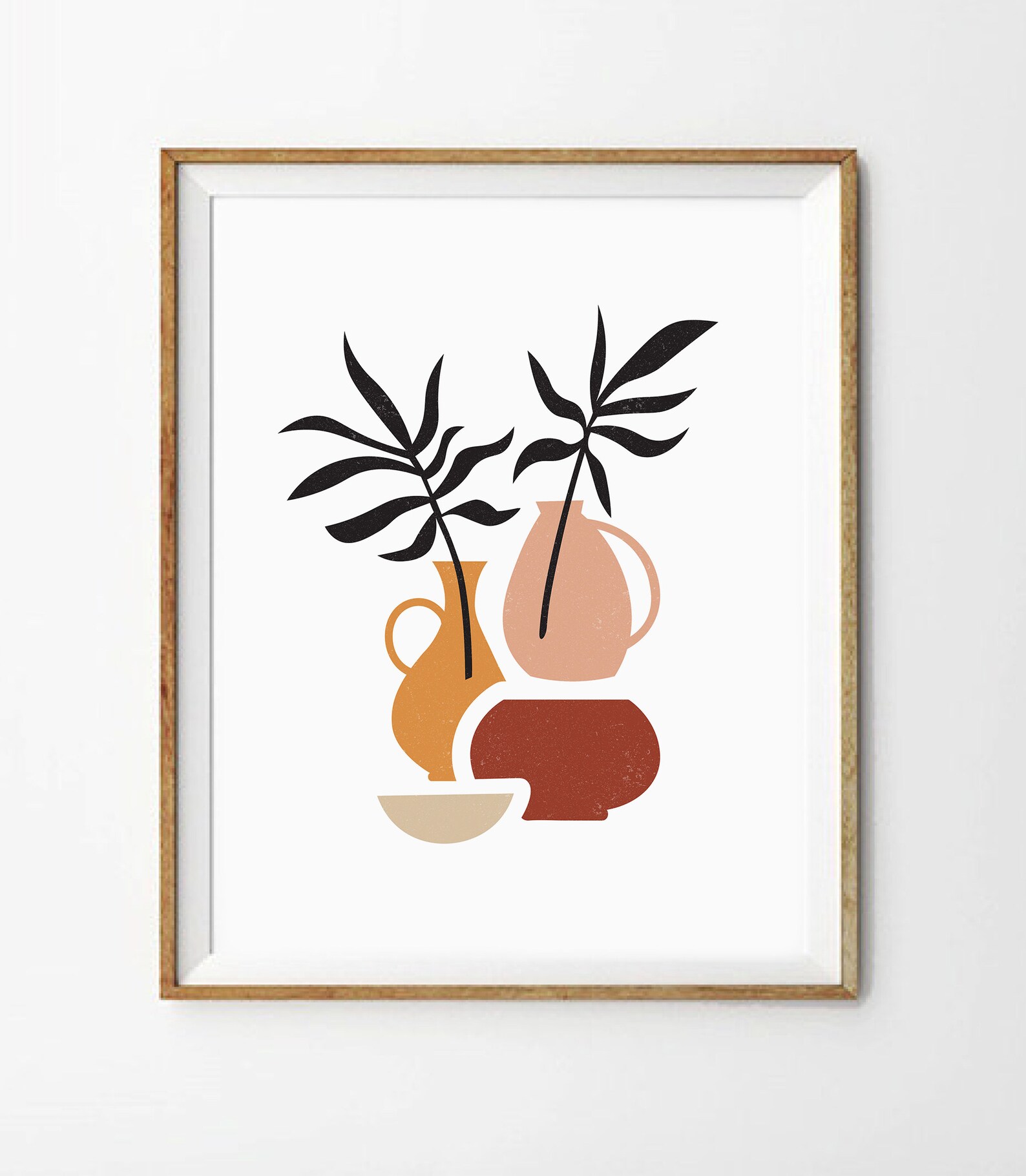 Abstract Gallery Wall Boho Abstract Shapes Plants Printable - Etsy