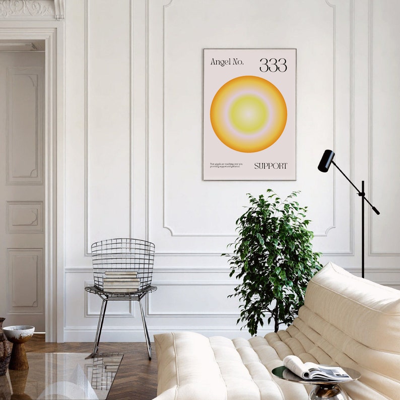 Angel Number Poster 333 Spiritual Poster, Pretty Aura Poster, Gradient ...