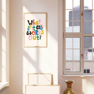 Trendy Wall Art, Retro Quote Wall Print, Manifestation Poster, Colorful ...