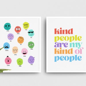 Emotions Poster, Colorful Faces Playroom Wall Art, Kids Printable Art ...