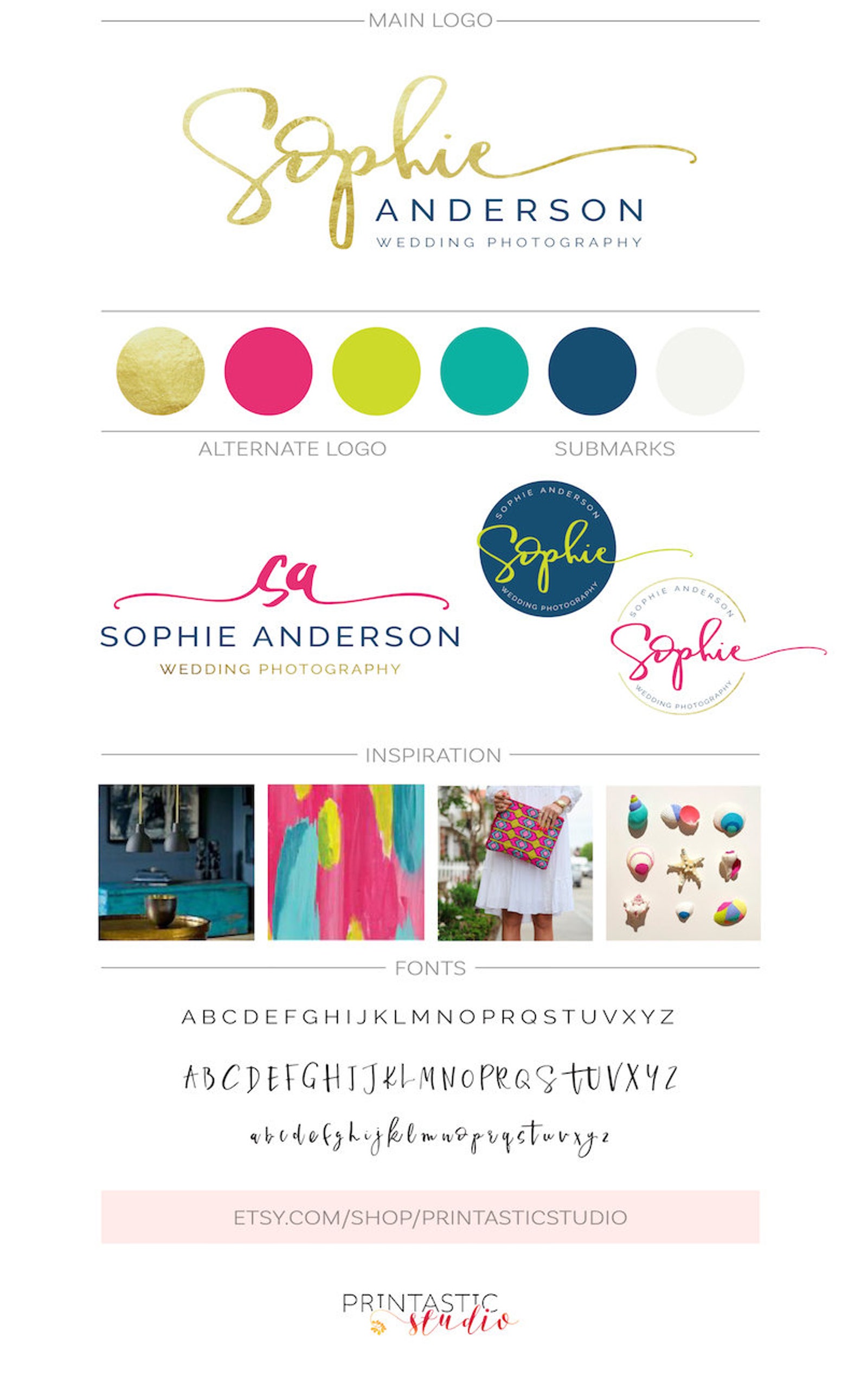 Premade Logo Kit Handwritten Initials Feminine Fashion | Etsy