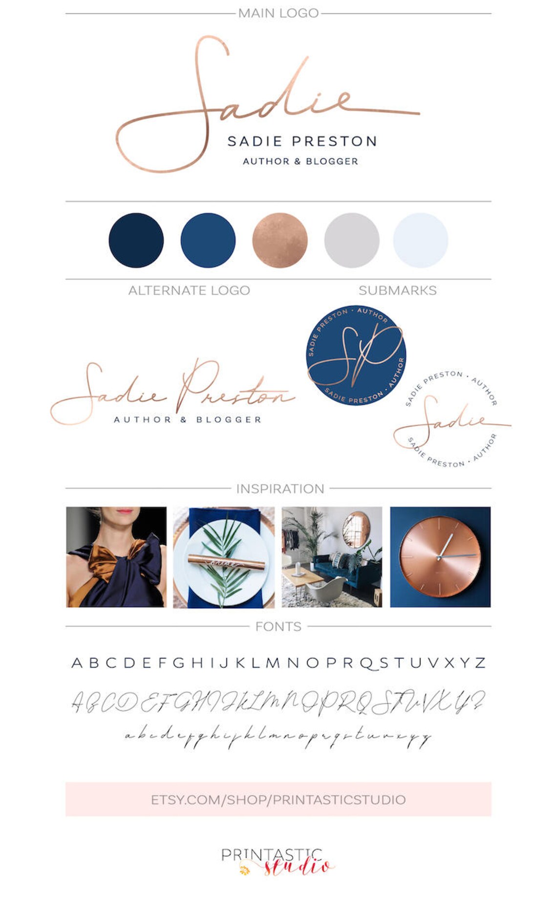 Rose Gold Logo Minimalist Logo Design Minimal Photography - Etsy