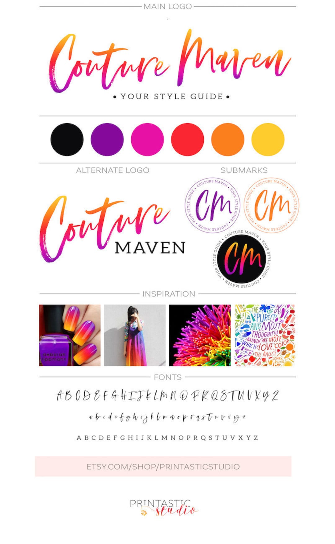 Ombre Modern Logo Kit Makeup Logo Branding Package Fashion Event ...