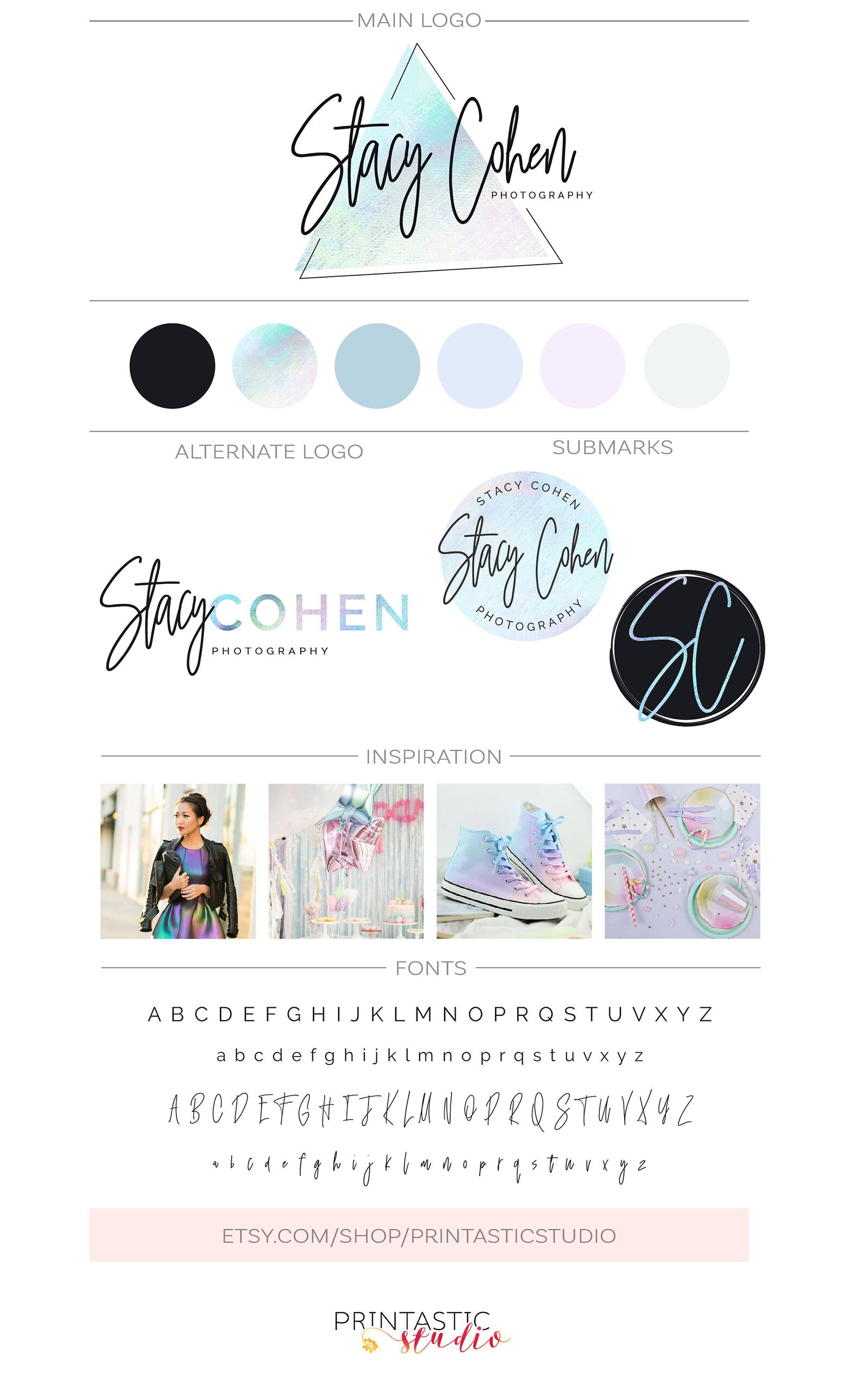 Triangle Logo Design Geometric Branding Kit Photography Logo - Etsy