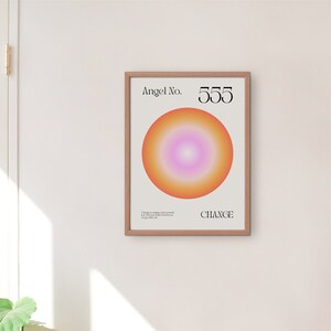 Angel Number Poster 555 Instant Download, Gradient Aura Poster, Trendy ...