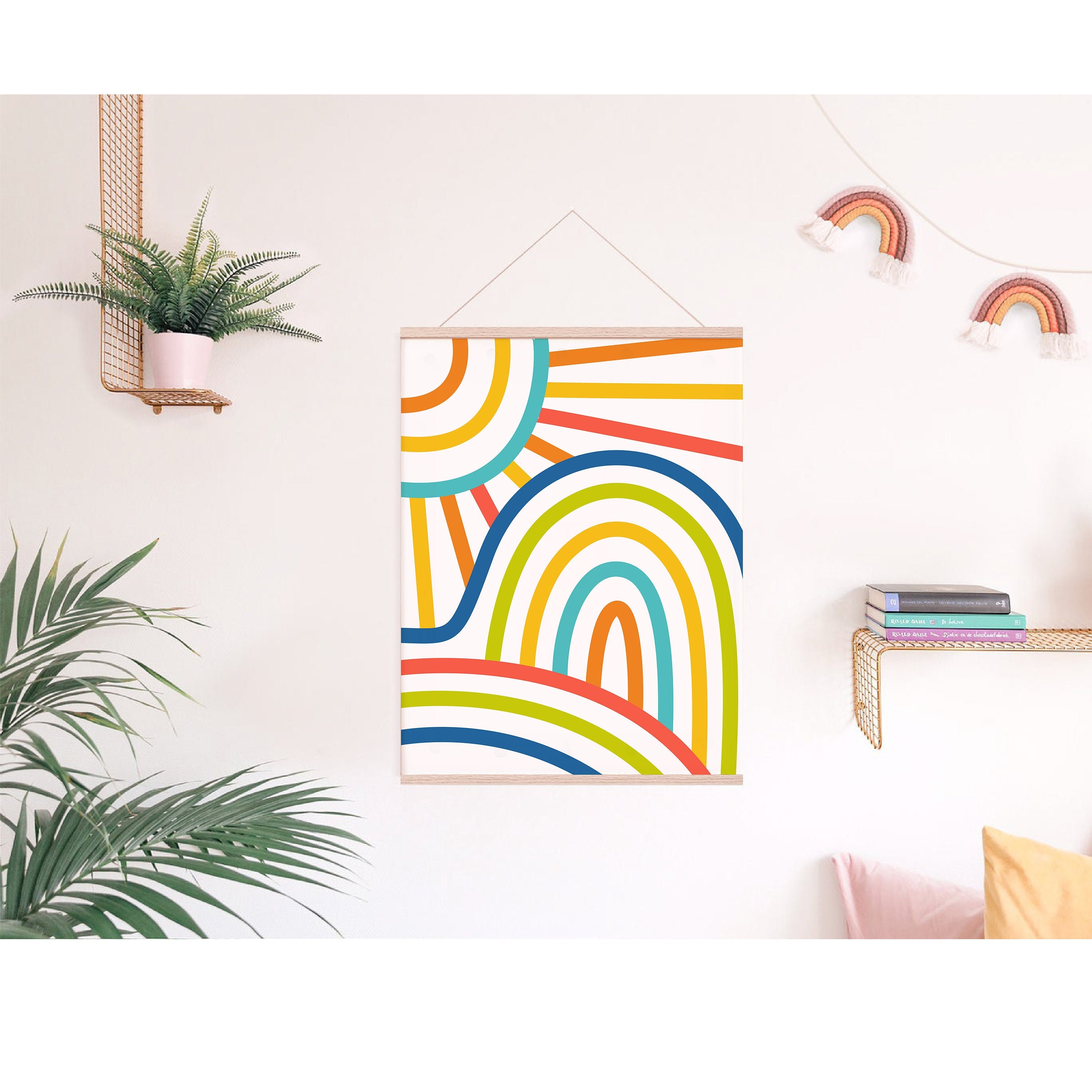 Abstract Landscape Kids Wall Art Colorful Nursery Printable | Etsy