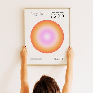 Angel Number Poster 555 Instant Download, Gradient Aura Poster, Trendy ...