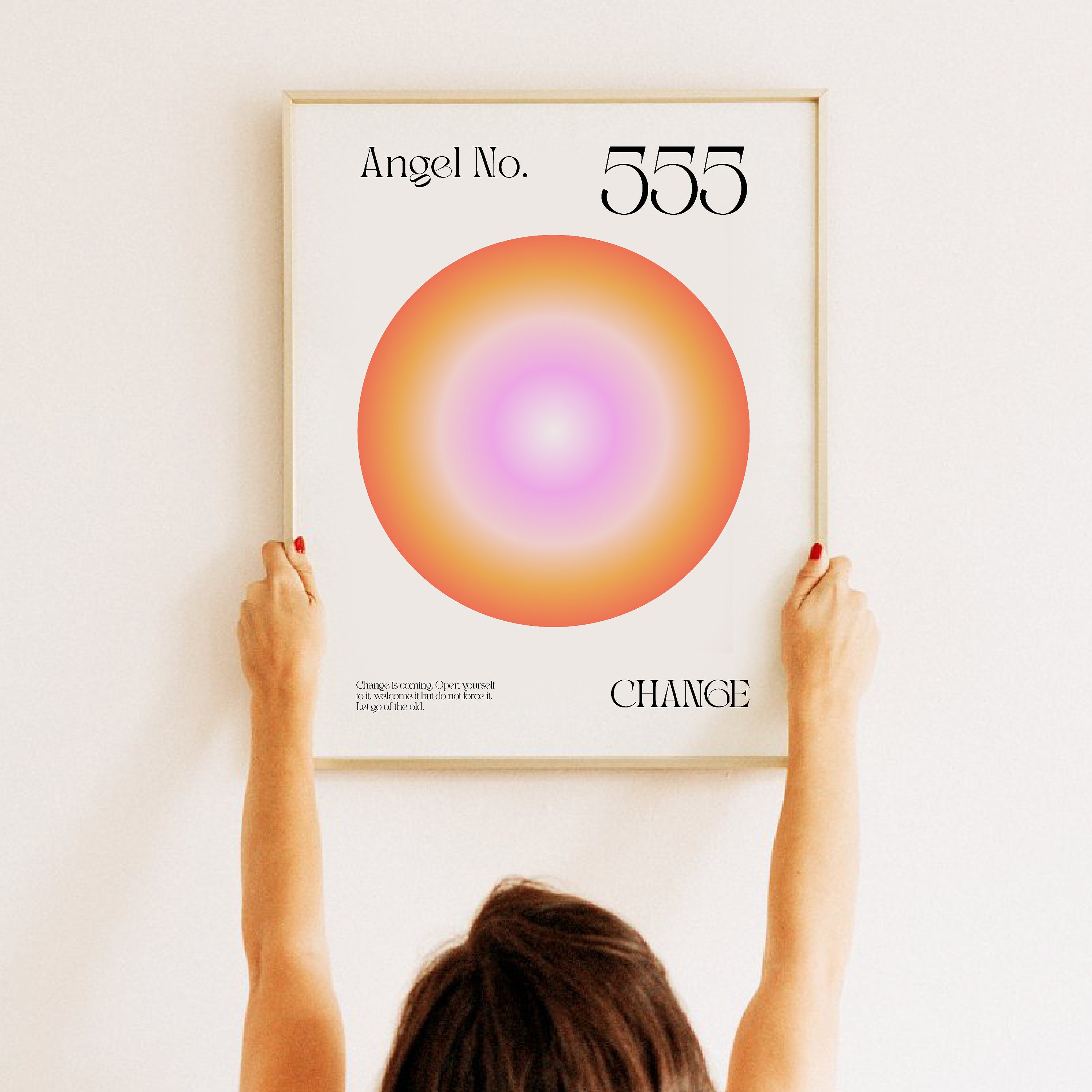 Angel Number Poster 555 Instant Download, Gradient Aura Poster, Trendy ...