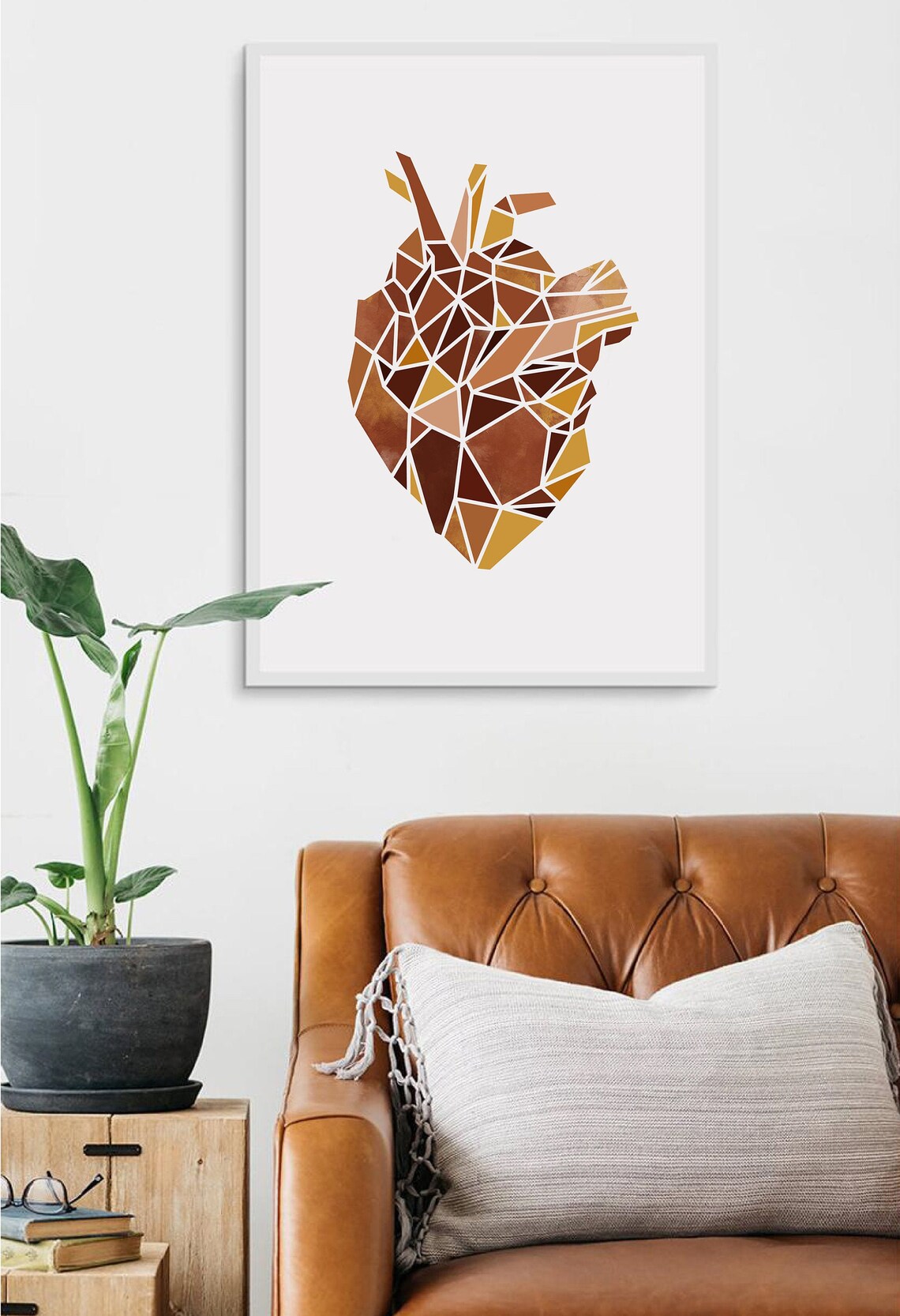 Boho Wall Decor Geometric Heart Anatomy Print Abstract Art - Etsy