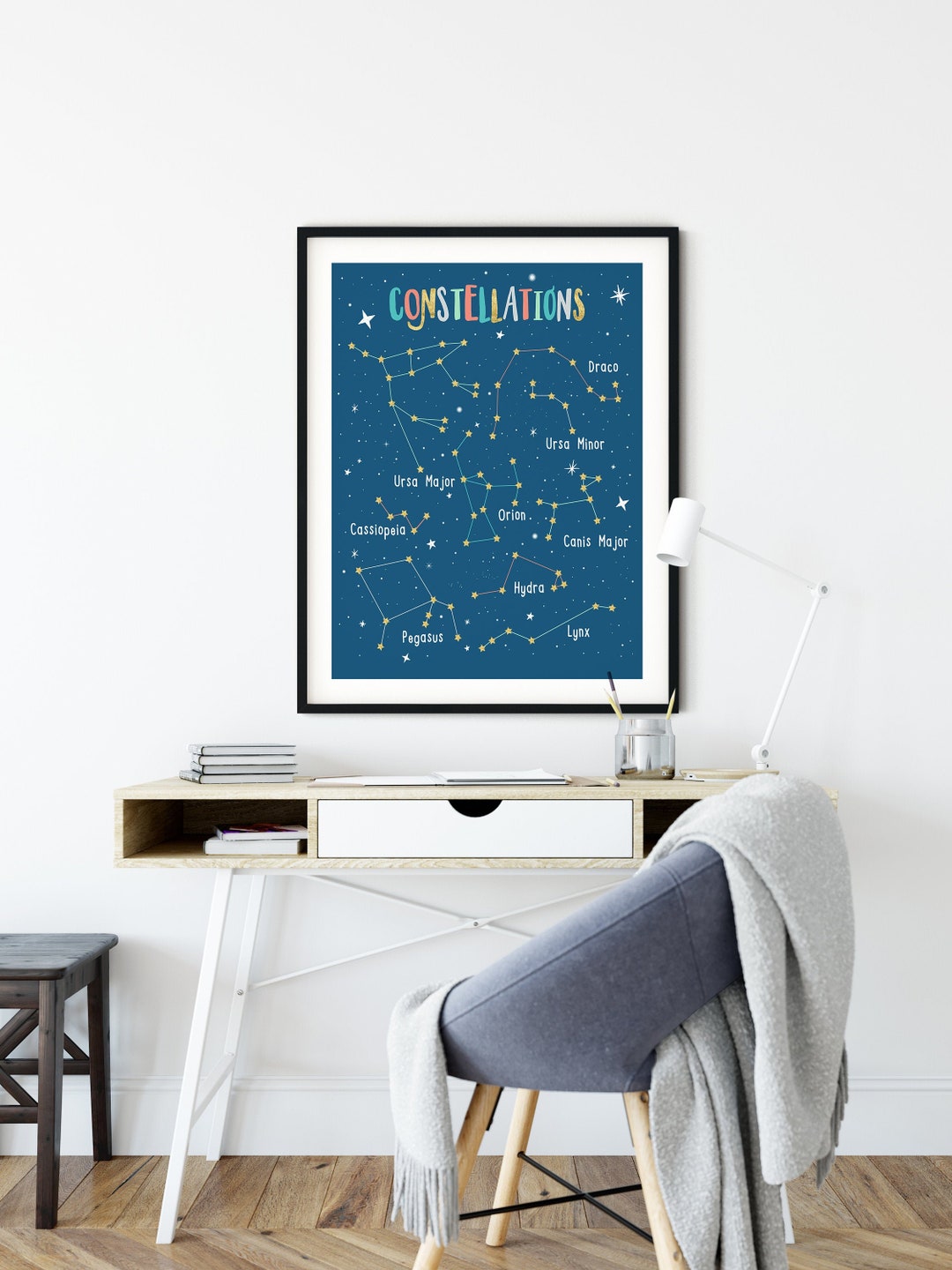 Constellation Print, Space Art Constellations Nursery Wall Art Kids ...