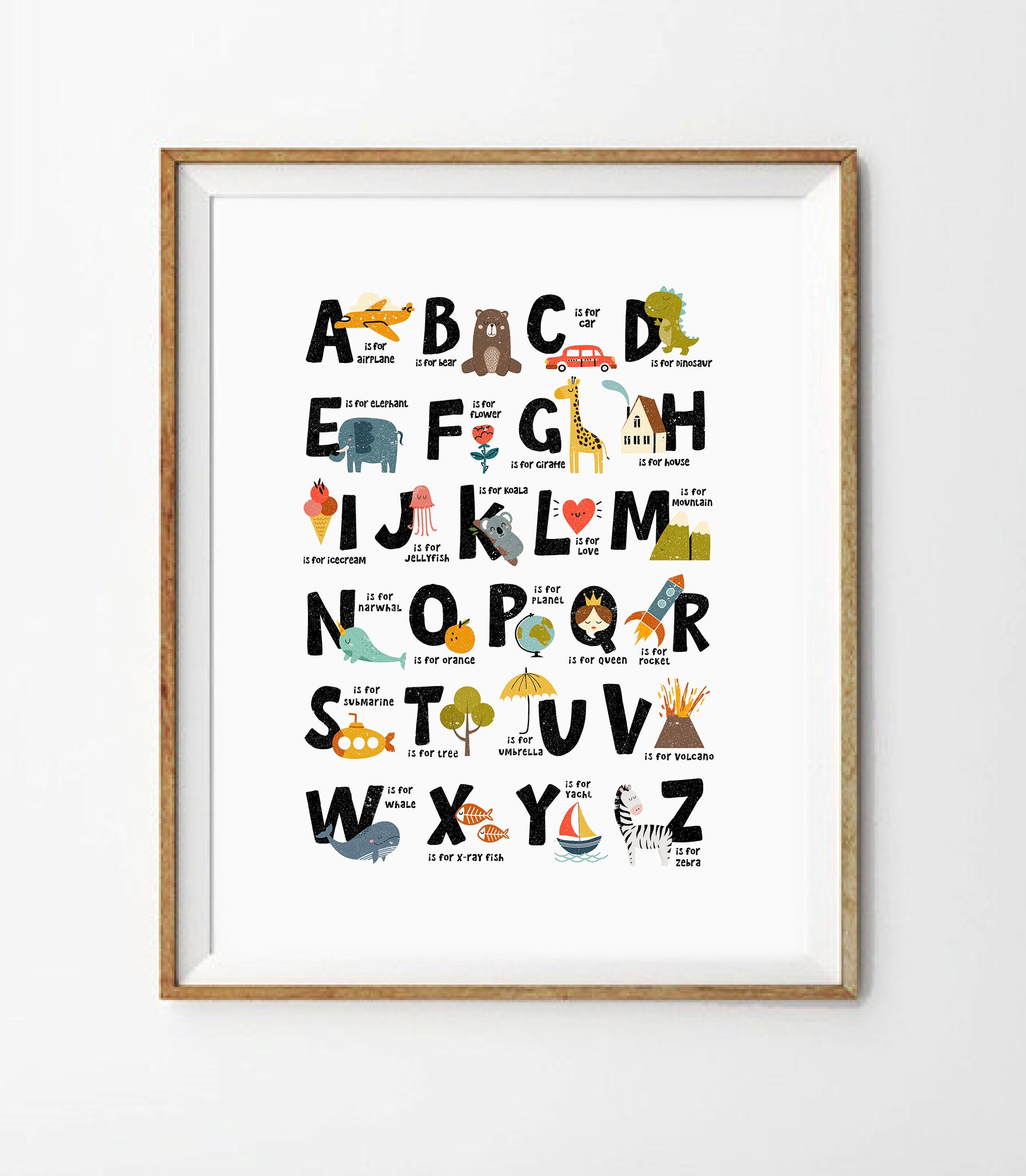 Animal Alphabet Print Boho Nursery Decor Nursery Wall Art | Etsy