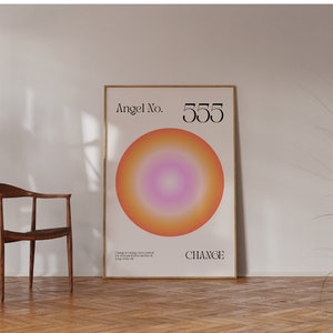 Angel Number Poster 555 Instant Download, Gradient Aura Poster, Trendy ...