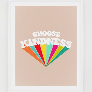 Choose Kindness Printable Quote, Boho Nursery Decor Positive Quote ...