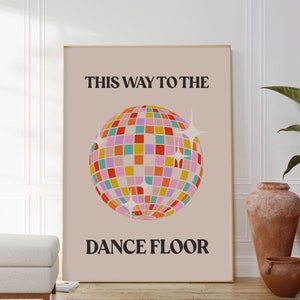 Disco Ball Print, Trendy Wall Art, Dance Floor Poster, Music Wall Art ...