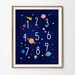 Outer Space Nursery Alphabet and Numbers Wall Art Rocket Ship Nursery ...