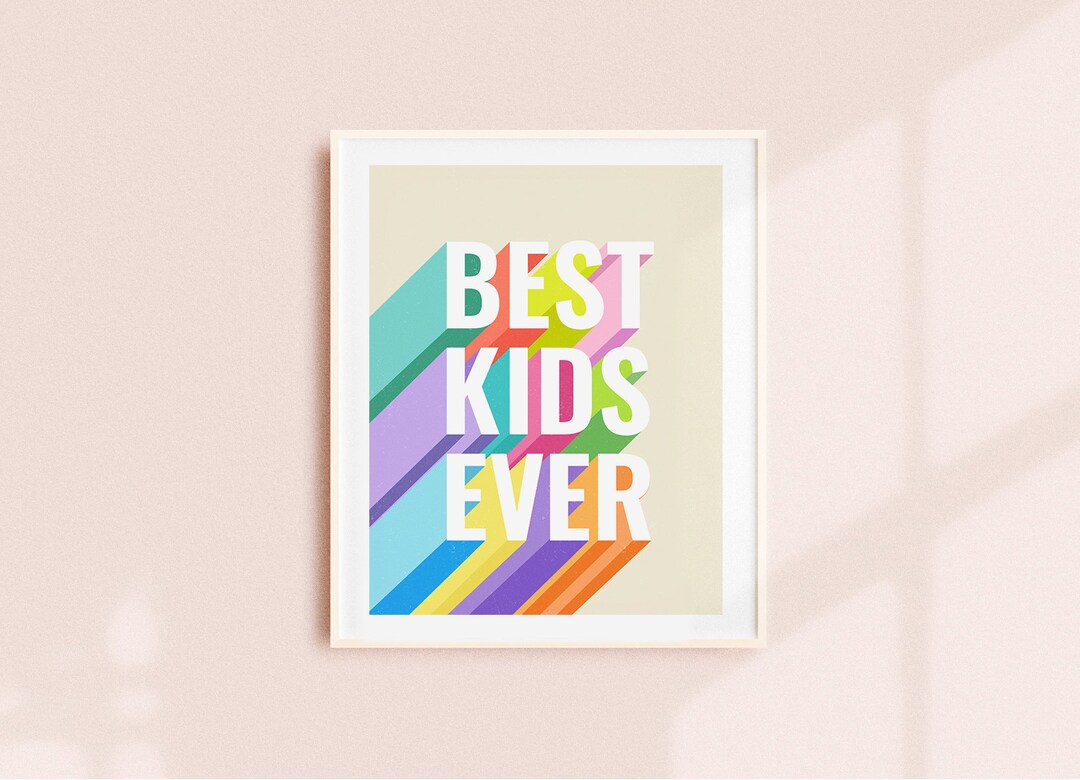 Minimalist Nursery Printable Quote, Kids Quote Print, Retro Typography ...