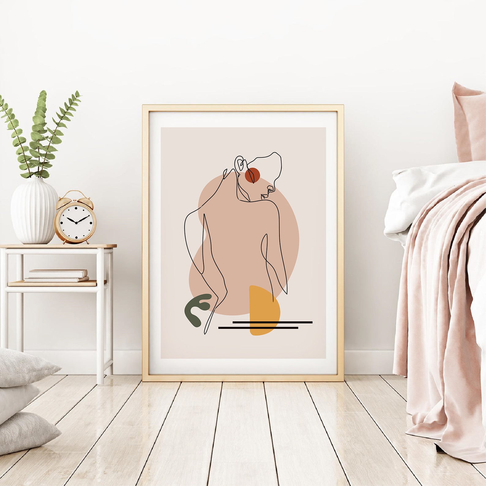 Woman Silhouette Line Drawing Abstract Face Line Art Print Boho Wall ...