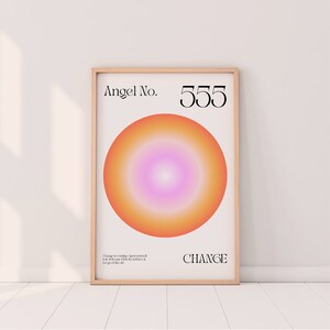 Angel Number Poster 555 Instant Download, Gradient Aura Poster, Trendy ...