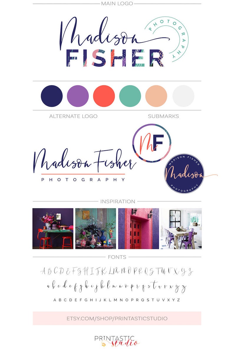 Modern Logo Kit Photography Branding Package Custom Logo Kit - Etsy