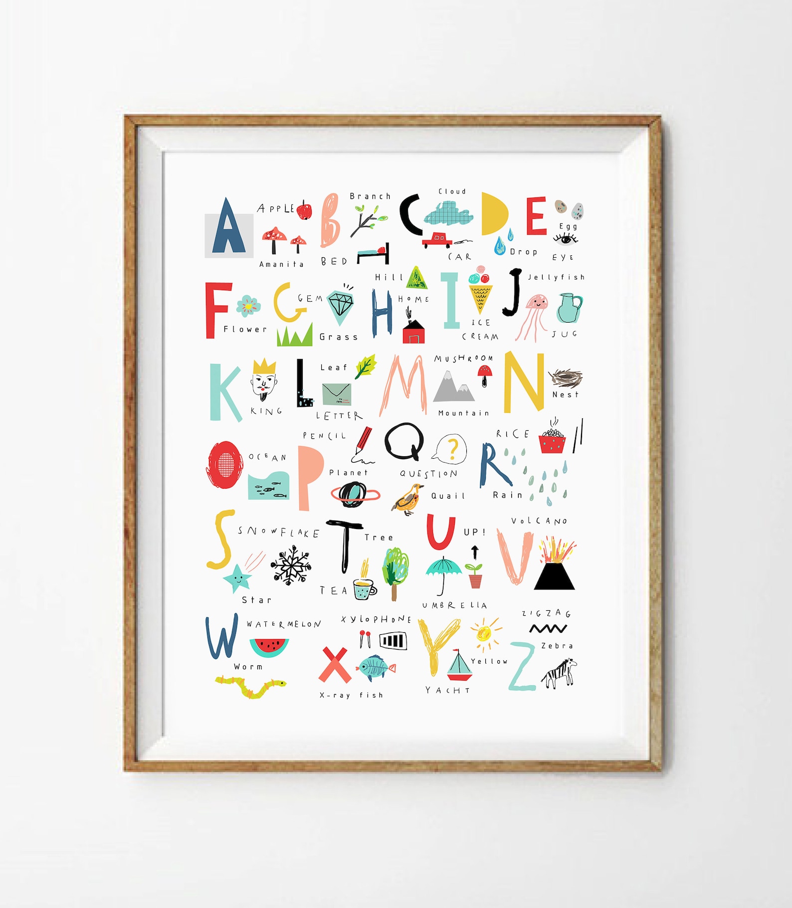 Alphabet Art ABC Print Hand Drawn Animal Alphabet Print - Etsy